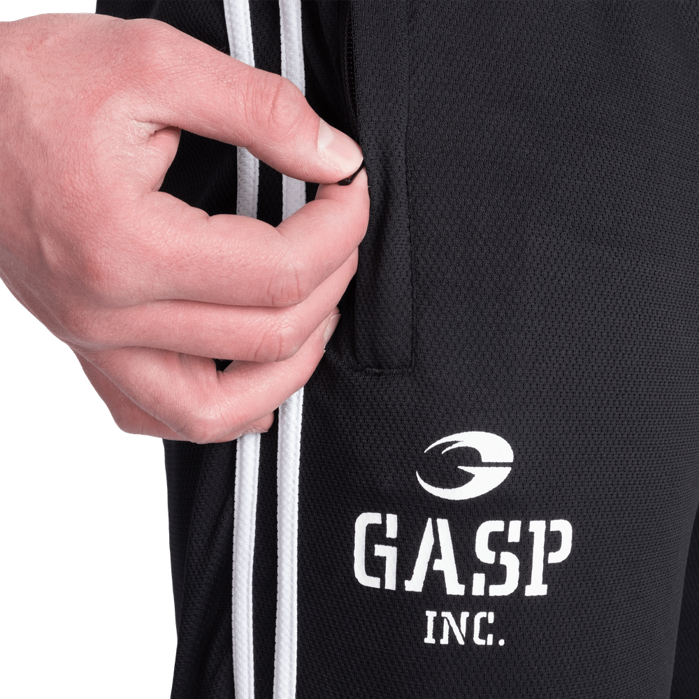 GASP 2 Stripe Mesh Pants - Black/White - Urban Gym Wear