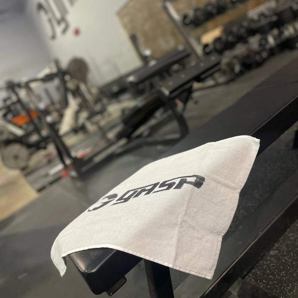 GASP Gym Towel - White/Grey - Urban Gym Wear