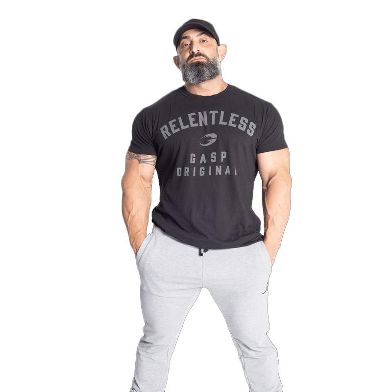 GASP Relentless Skull Tee - Washed Black - Urban Gym Wear