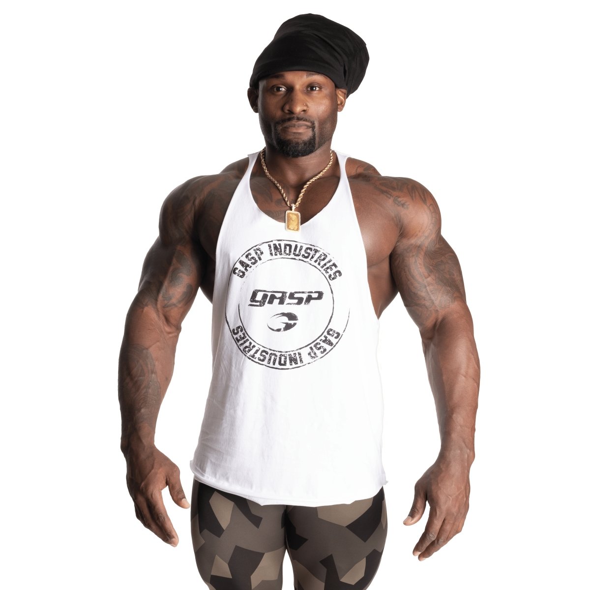 GASP Stringer - White - Urban Gym Wear