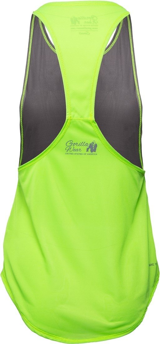 Gorilla Wear Florida Stringer Tank Top - Grey-Neon Lime - Urban Gym Wear